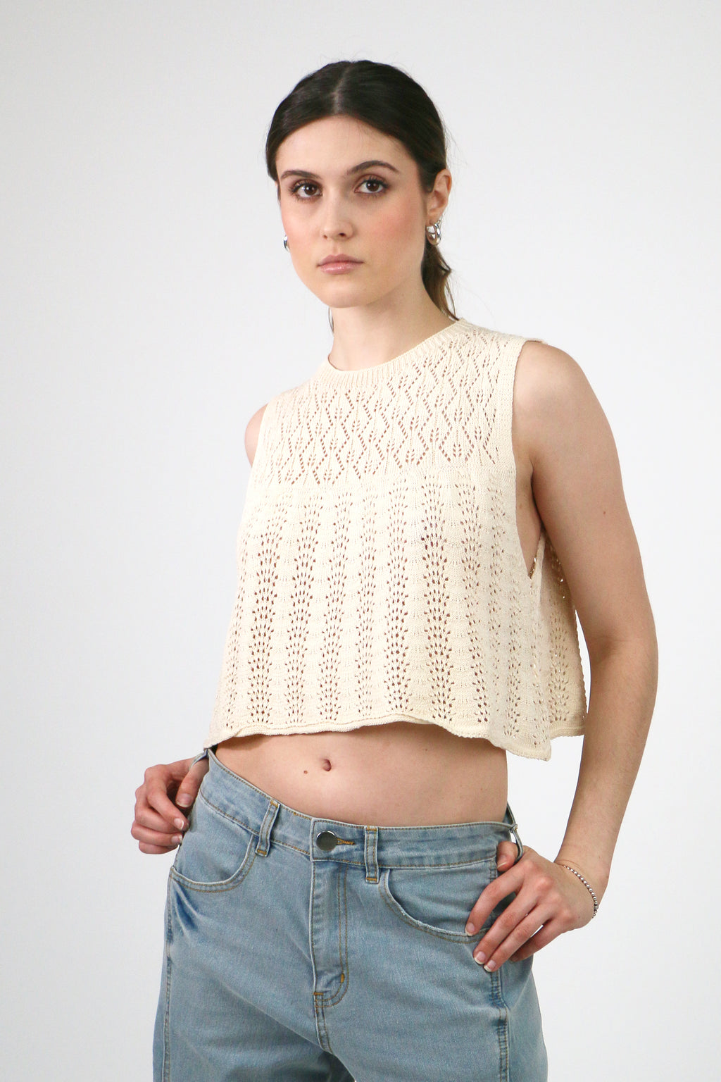 AIKO CROCHET TOP (BEIGE) – THE STYLISHE